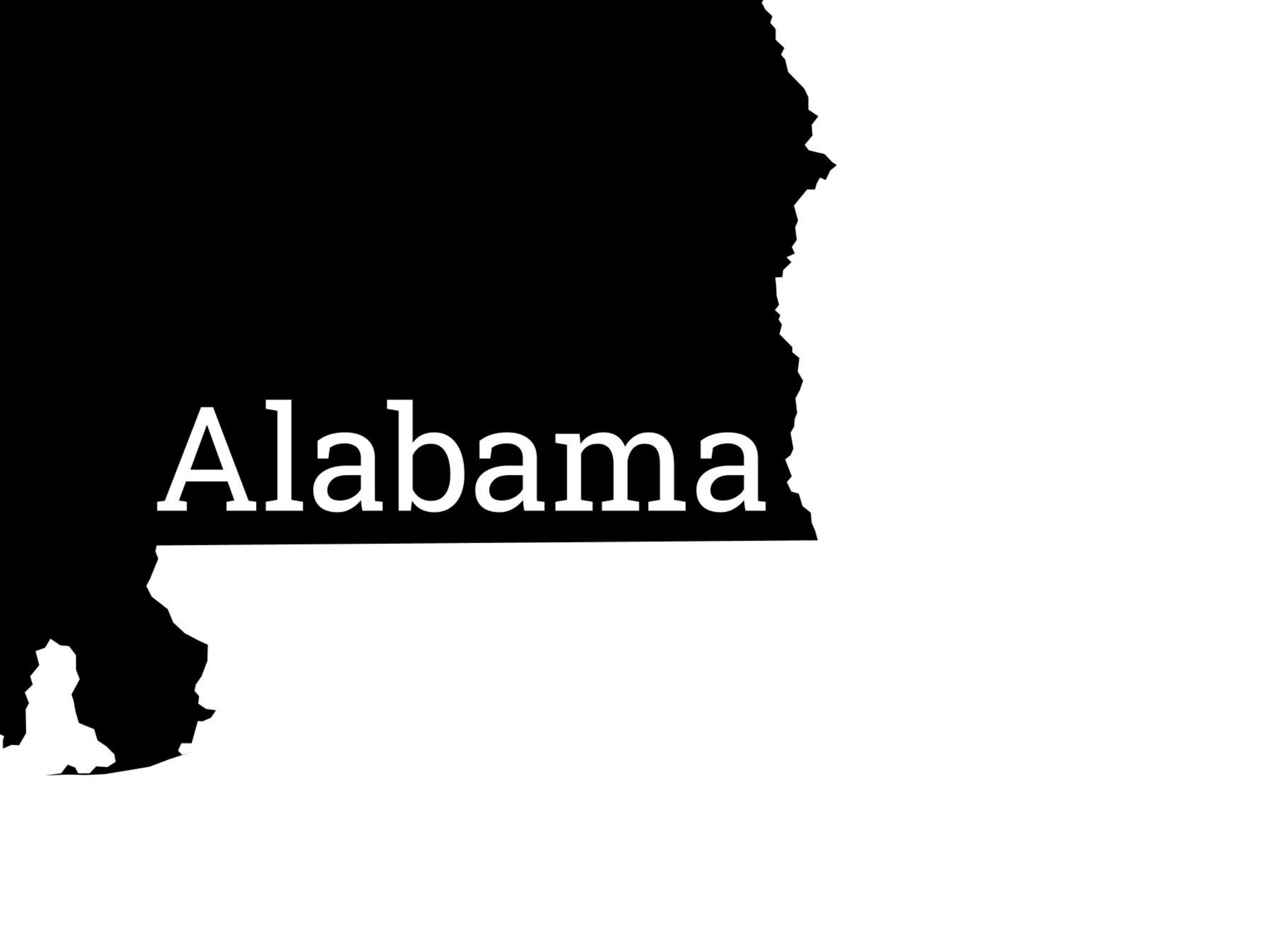 Alabama Minimalist Map - Printable Art in Black & White - Instant ...