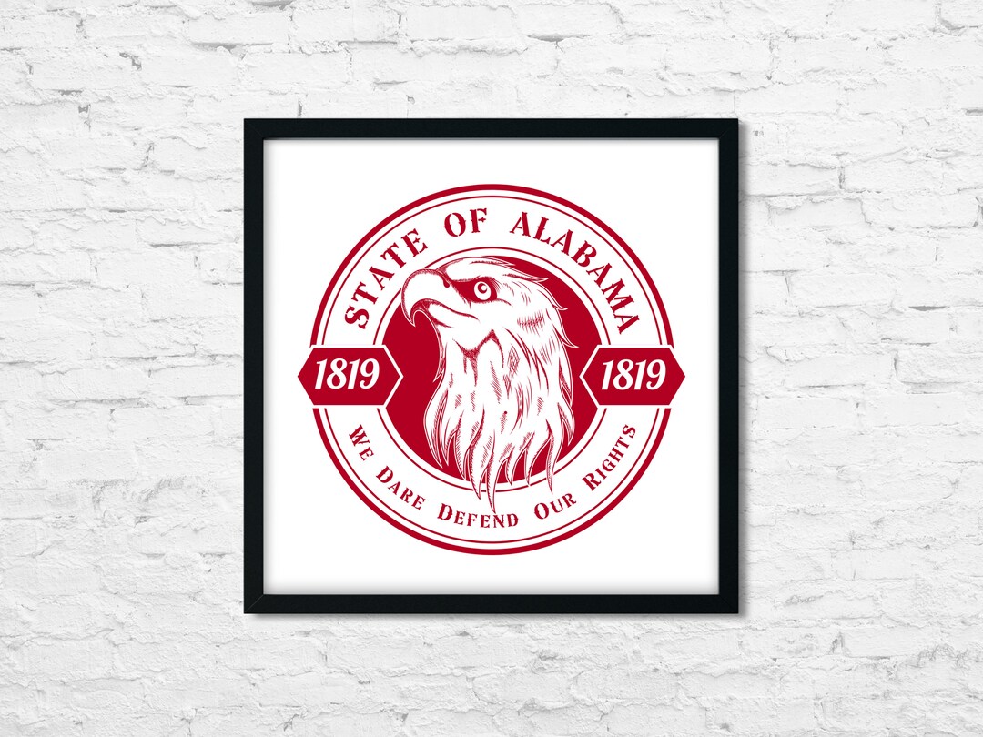 Alabama State Motto Digital Download, Red & White Serif Sans, Serif ...
