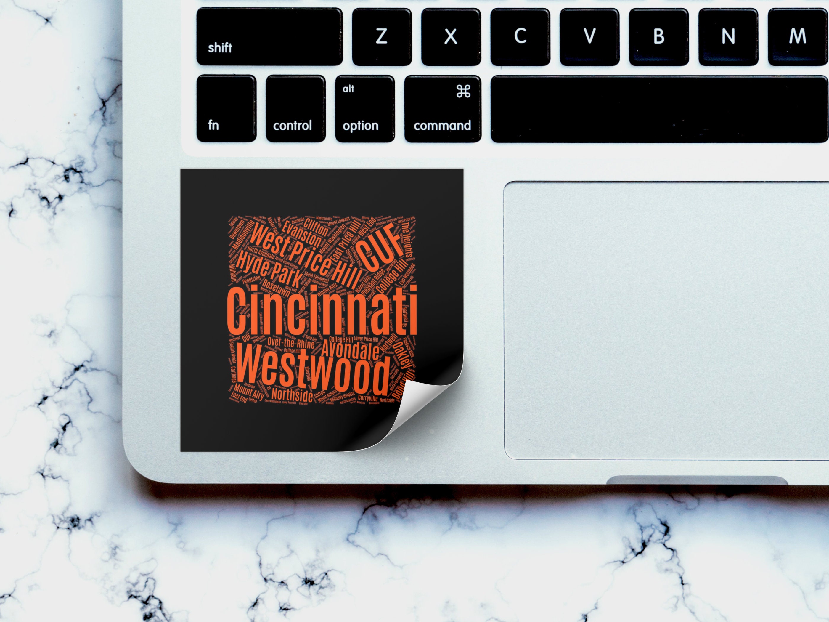 Cincinnati Neighborhoods Word Cloud Art Print, Digital Download, Orange ...