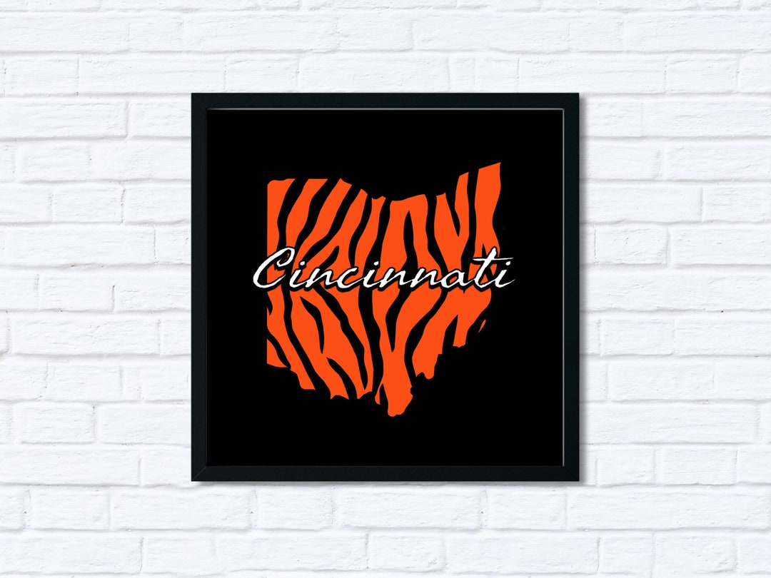 Cincinnati Ohio State Map Tiger Stripes, Digital Download, Orange ...