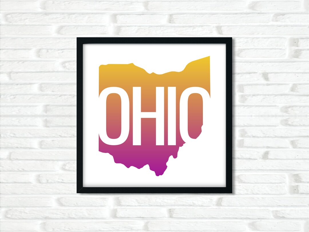 Ohio Printable Art, Gold, Violet, Purple, Ombre, Gradient Typography ...