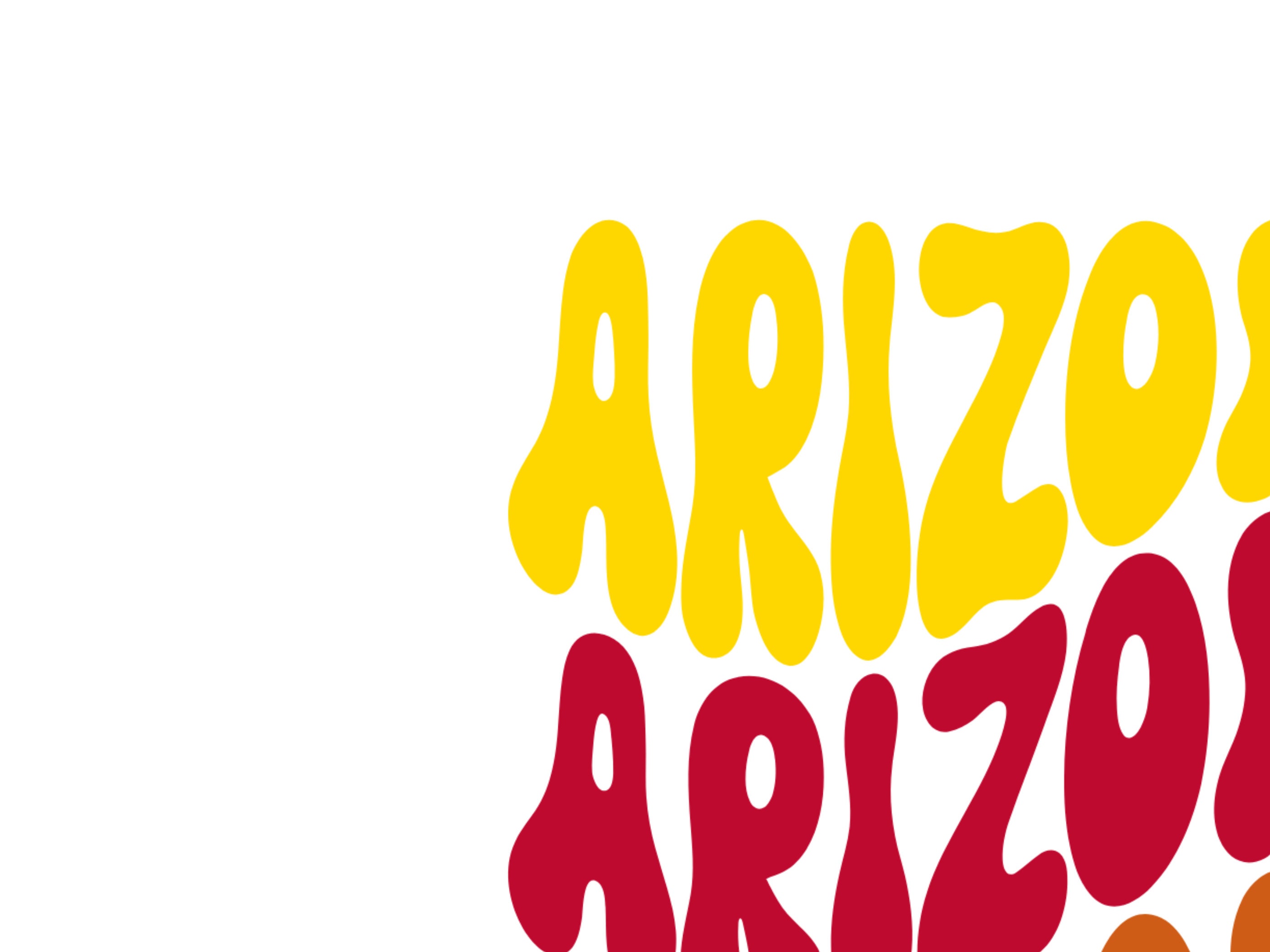 Arizona Groovy Font Digital Printable Art, Minimalist Blue, Red, Yellow ...