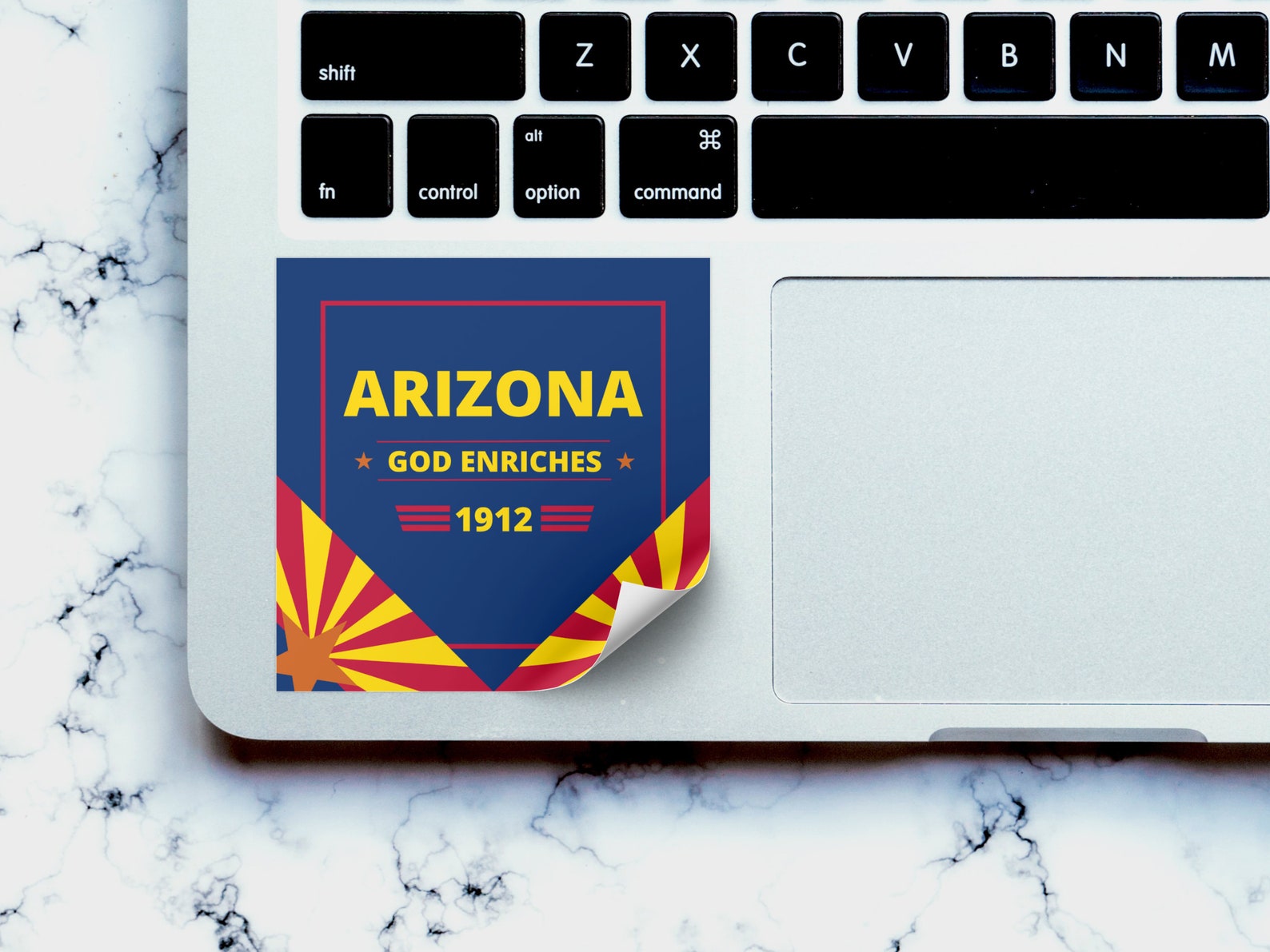 Arizona Flag Digital Printable Art, Minimalist Yellow, Blue, Red ...