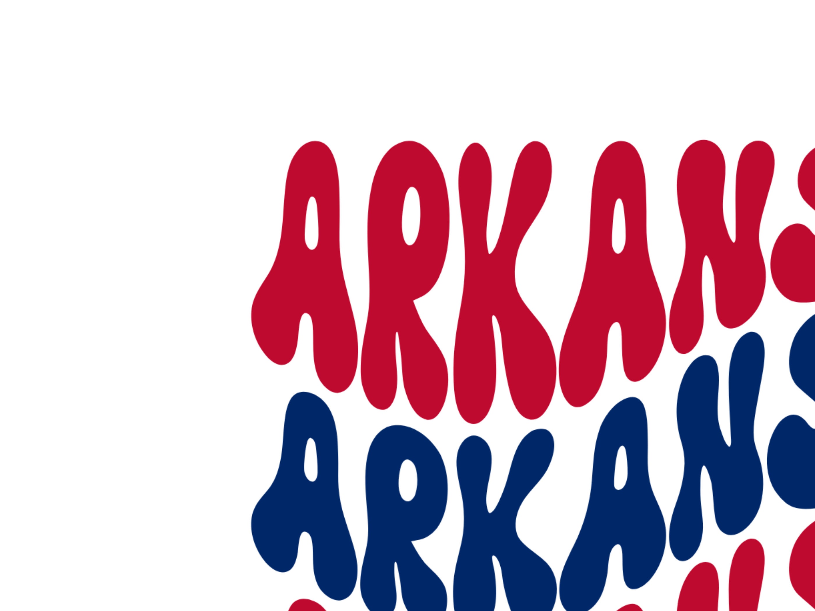 Arkansas Groovy Font Digital Printable Art, Minimalist Red, White ...