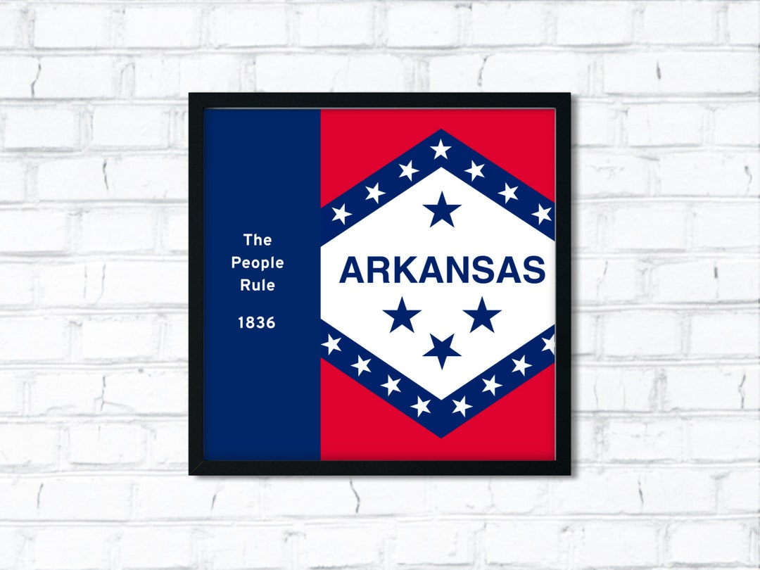 Arkansas State Flag Digital Printable Art, Minimalist Red, White ...