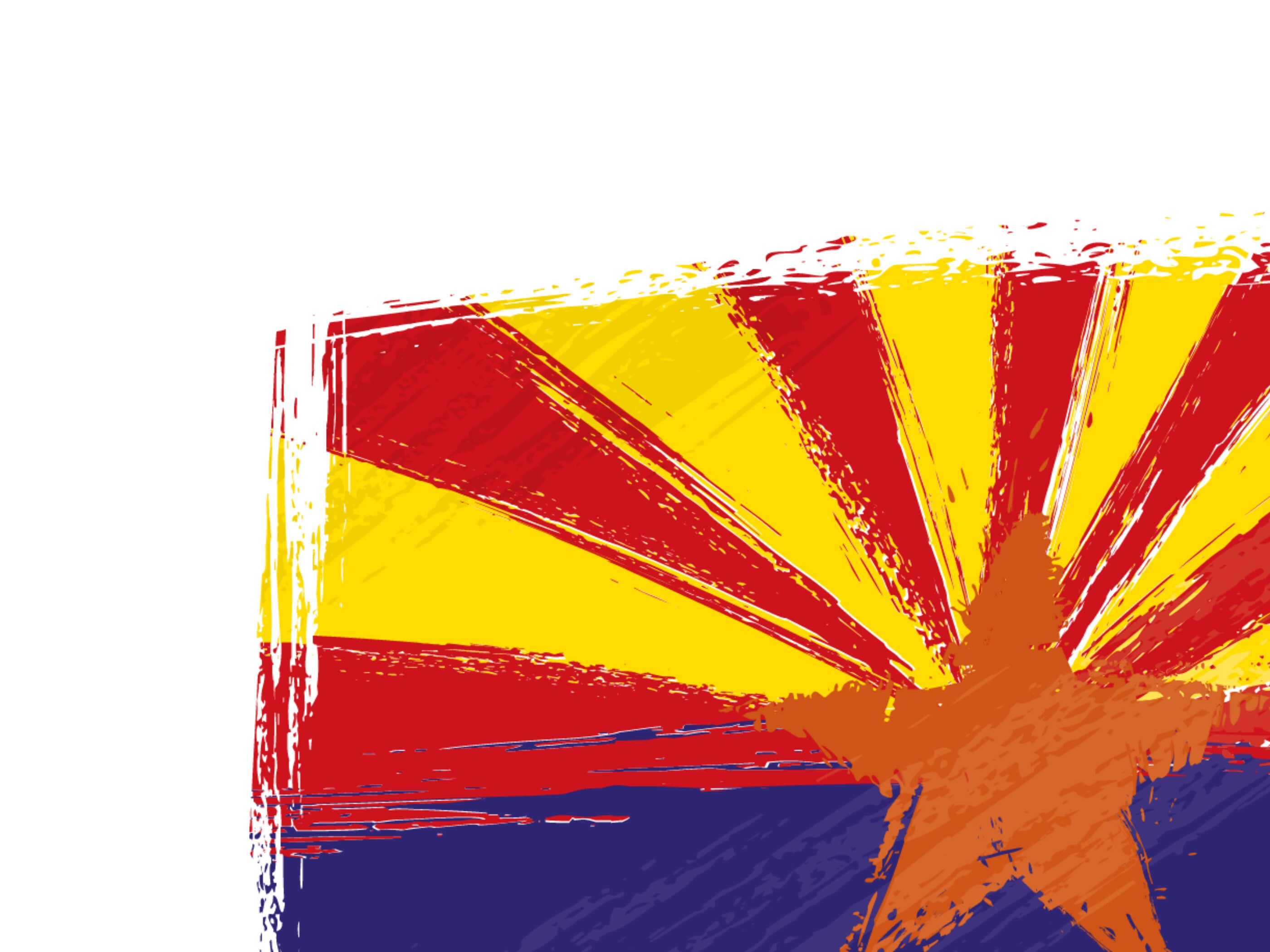 Arizona State Flag Digital Printable Art, Minimalist Blue, Red, Yellow ...