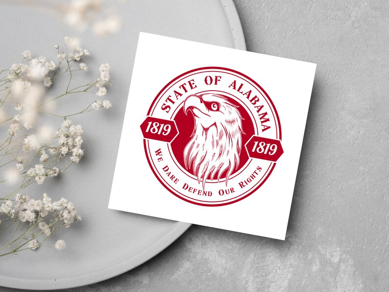 Alabama State Motto Digital Download, Red & White Serif Sans, Serif ...