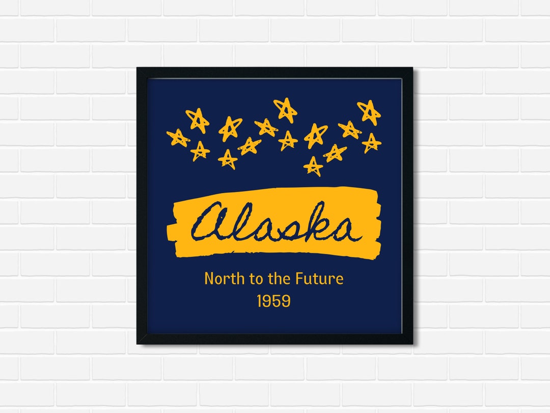 Alaska Stars Printable Art, Minimalist Navy Blue & Gold Design With ...