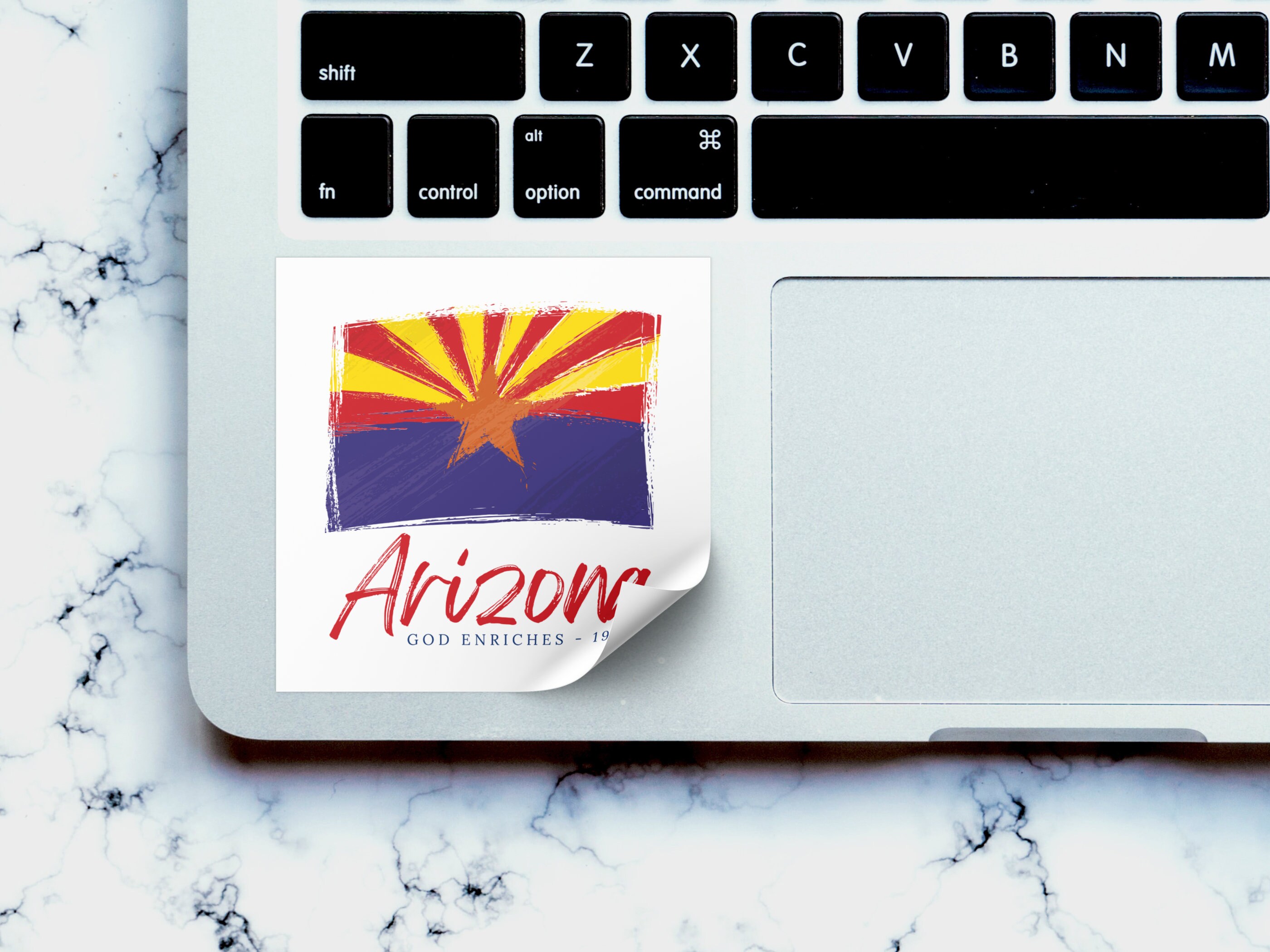 Arizona State Flag Digital Printable Art, Minimalist Blue, Red, Yellow ...