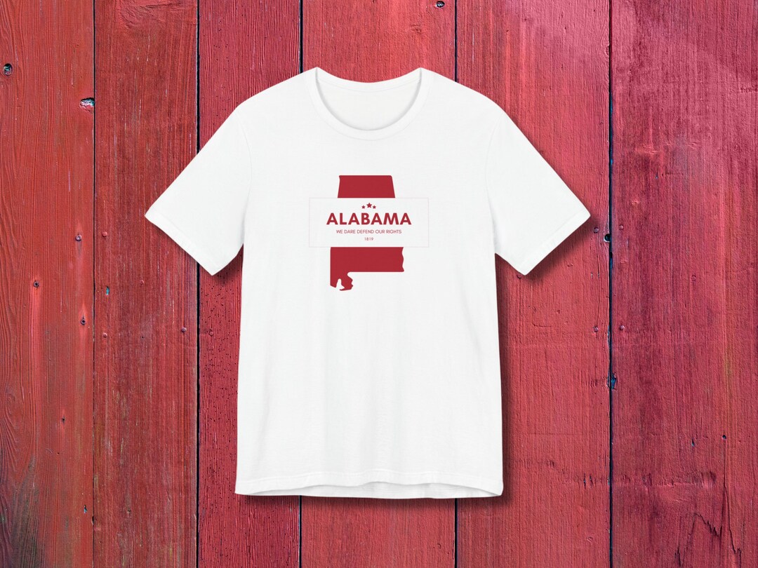 Alabama State Map T-shirt, Unisex Crewneck Graphic Tee, Yellowhammer ...