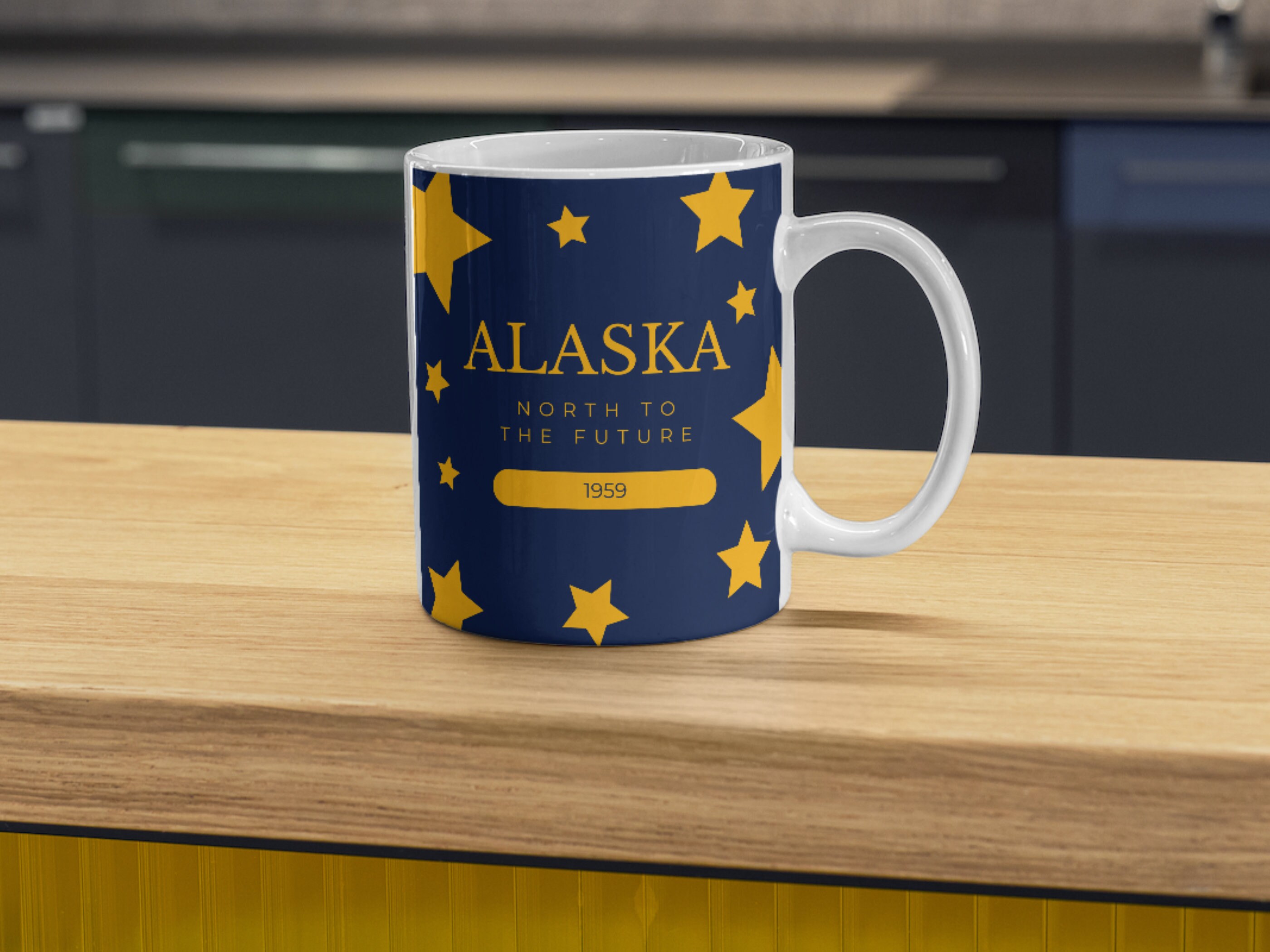 Alaska Stars Printable Art, Minimalist Navy Blue & Gold Stars Design ...
