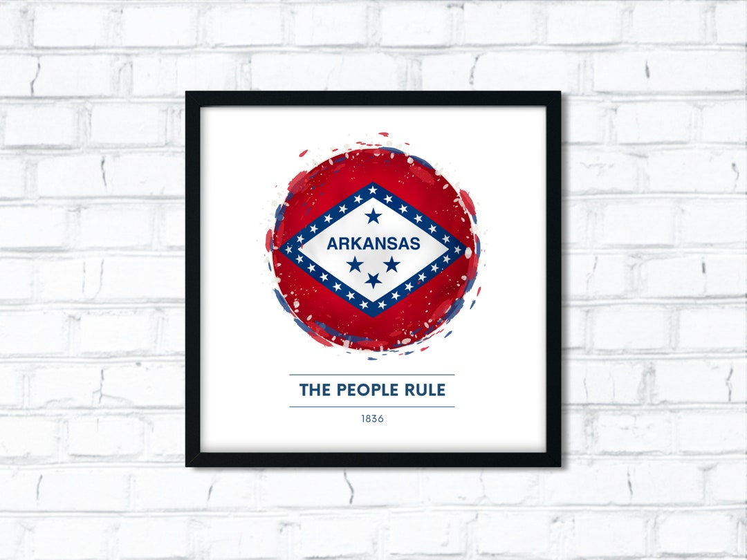 Arkansas State Flag Digital Printable Art, Minimalist Red, White ...