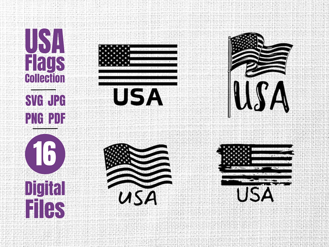 American Flag SVG Cut Files Bundles, USA Patriotic Creative Craft ...