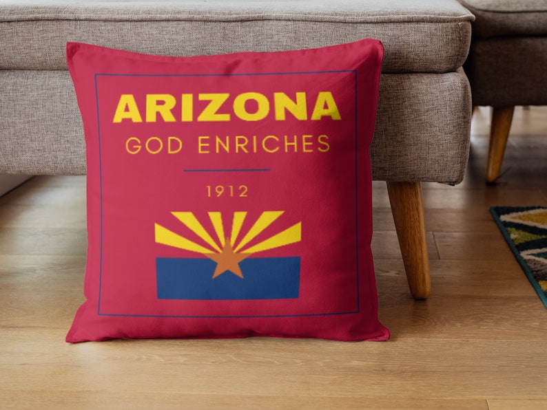 Arizona Flag Digital Printable Art, Minimalist Red, Yellow, Blue ...