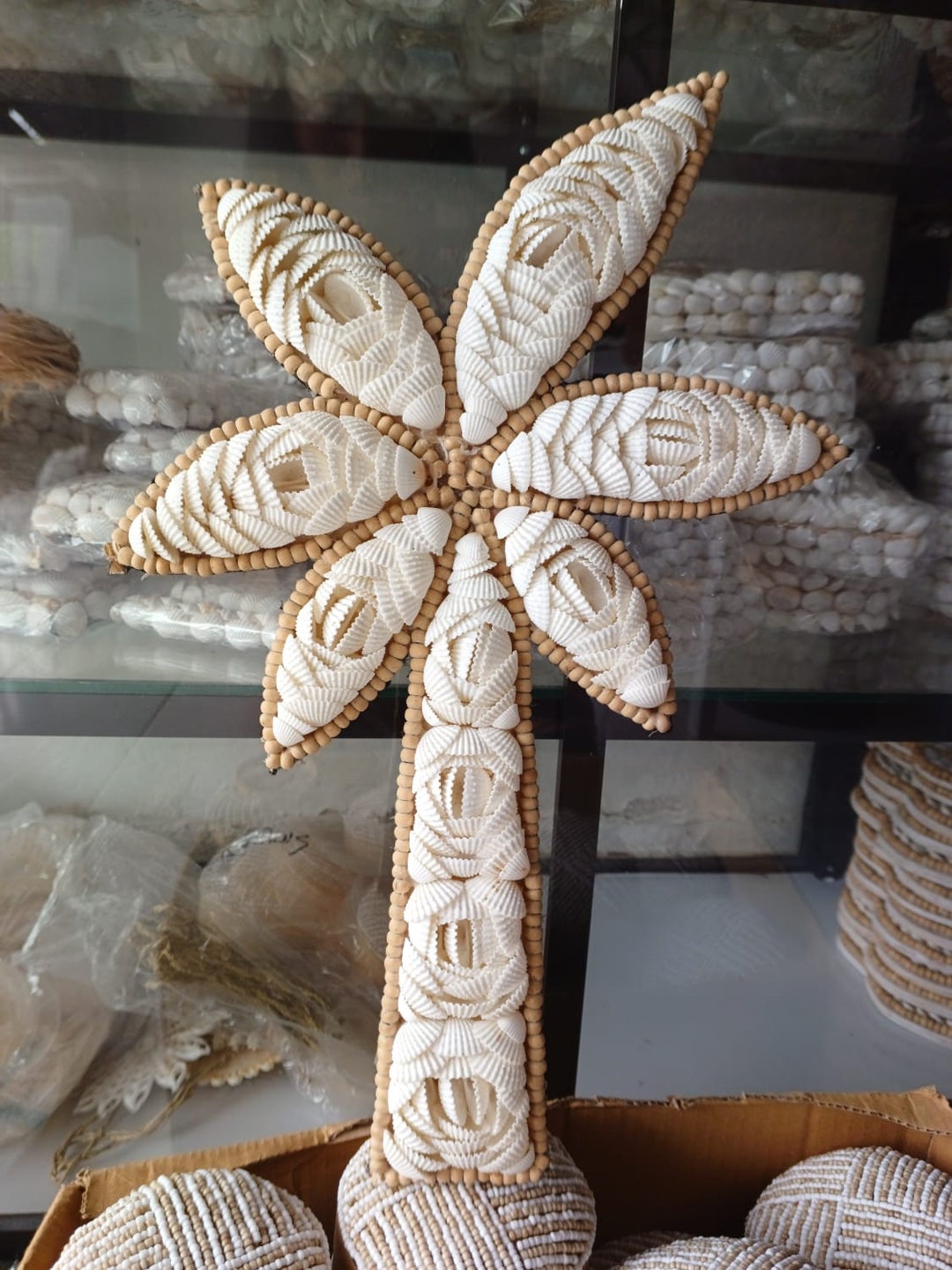 Shell Palm Tree Hanging, Palm Tree Wall Decor, Seashells Wall Decor ...