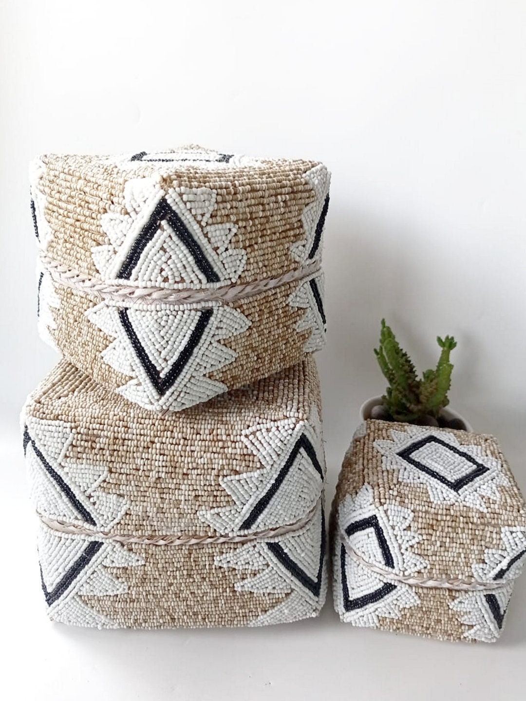 Bali Beaded Box, Bali Handmade, Bamboo Box, Set of 3 - Etsy