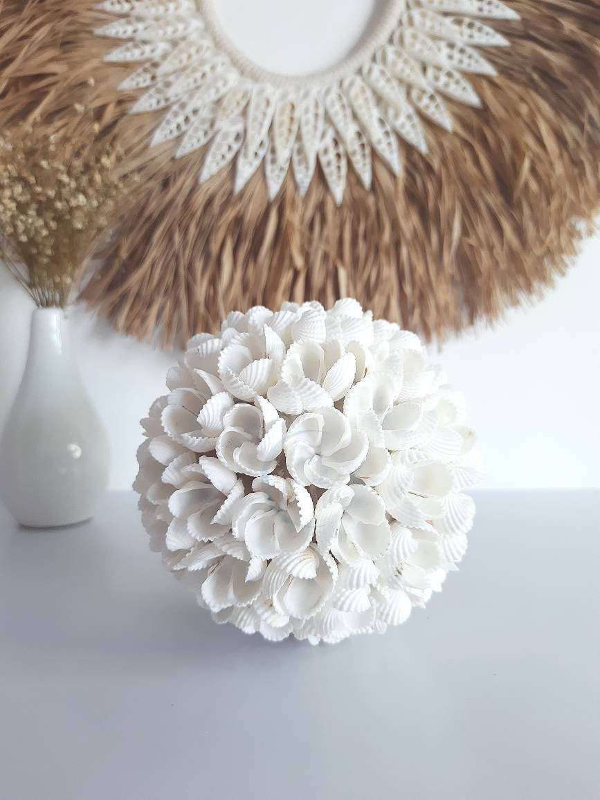 Flower Style Seashell Balls, Shell Flower Ball, Bali Handmade, Home ...
