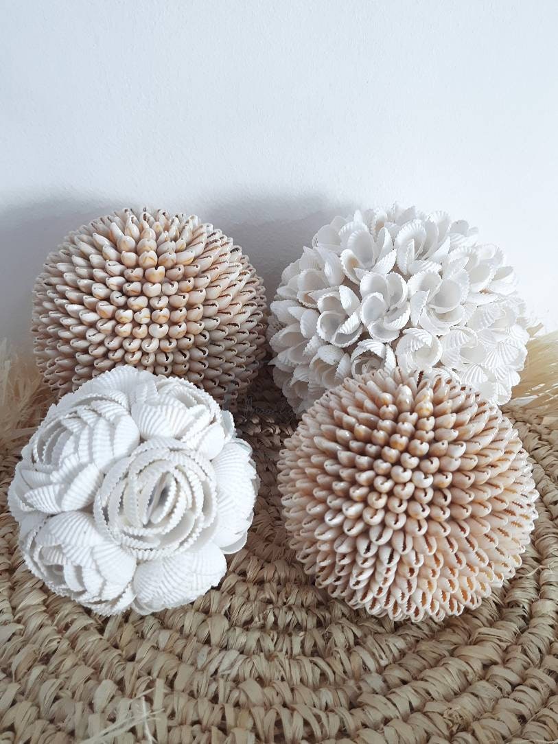 Flower Style Seashell Balls, Shell Flower Ball, Bali Handmade, Home ...