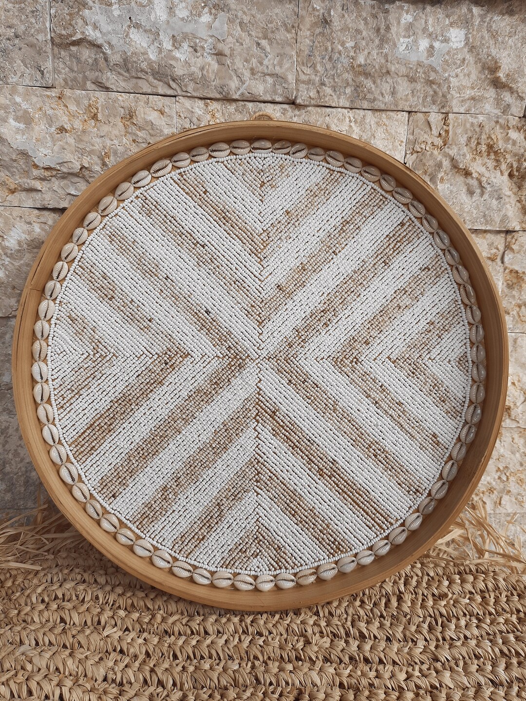 Bali Beaded Trays, Bali Handmade, Bamboo Tray, Set of 3 - Etsy