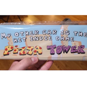 Pizza Tower Bumper Sticker "my Other Car is the Hit Indie Game Pizza ...