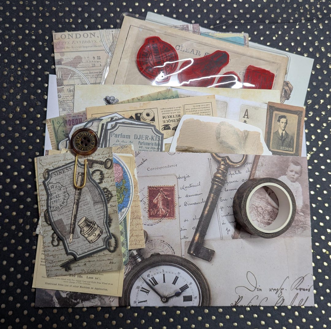 Mixed Media Stuffed Envelope Scrapbook/junk Journal Supplies - Spy ...