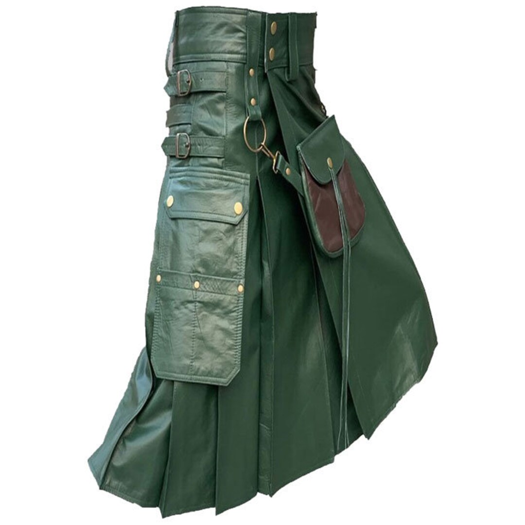 Green Leather Kilt for Men - Etsy