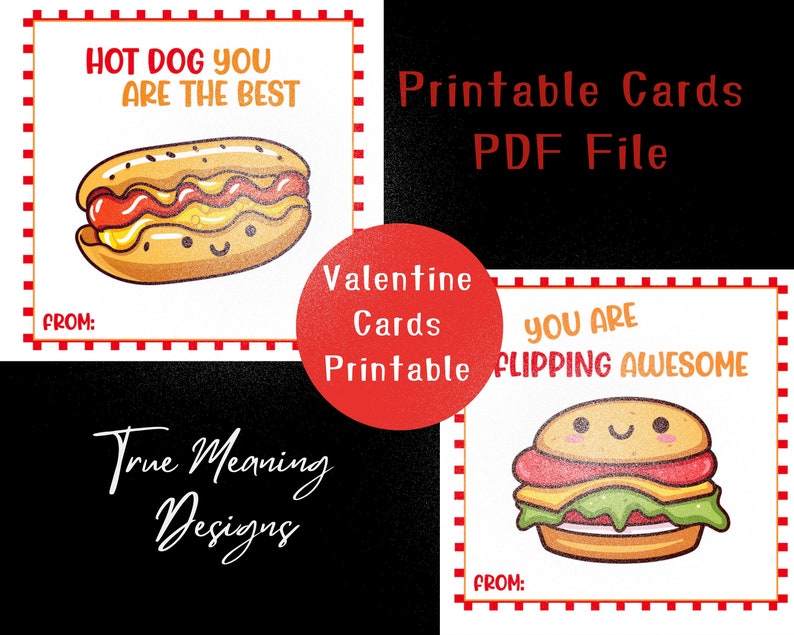 Printable Valentine Cards for Kids, Valentines for Kids, Junk Food ...