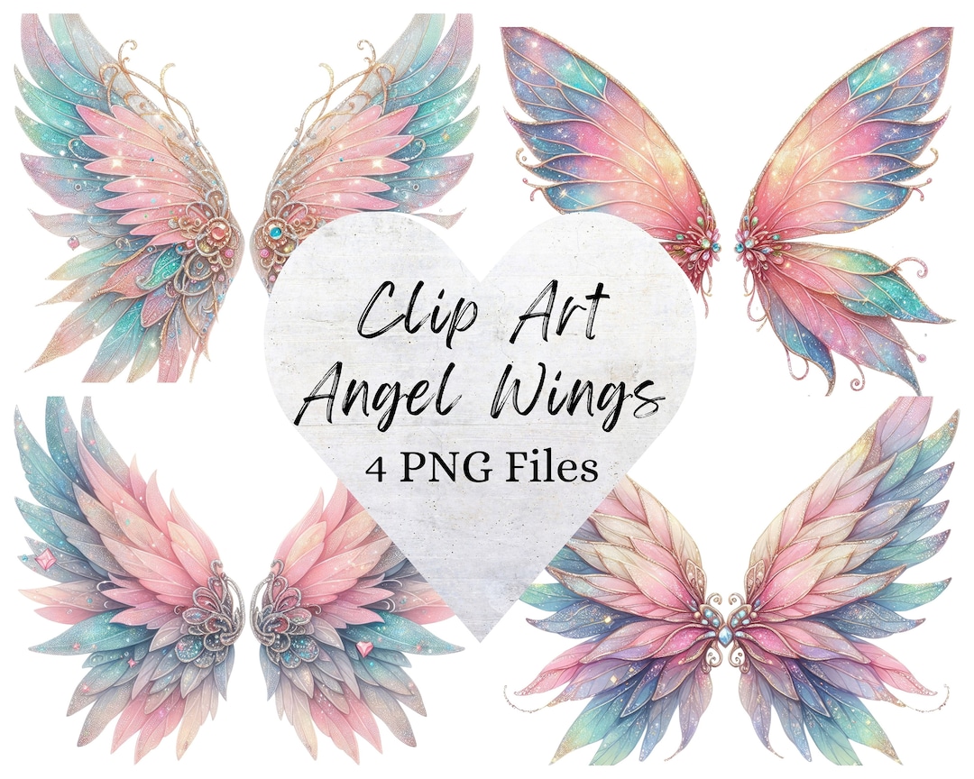 Angel Wings PNG, Angel Wings Clip Art, Fairy Wings, Pastel Angel Wings ...