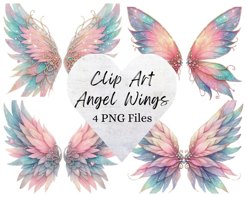 Angel Wings PNG, Angel Wings Clip Art, Fairy Wings, Pastel Angel Wings ...