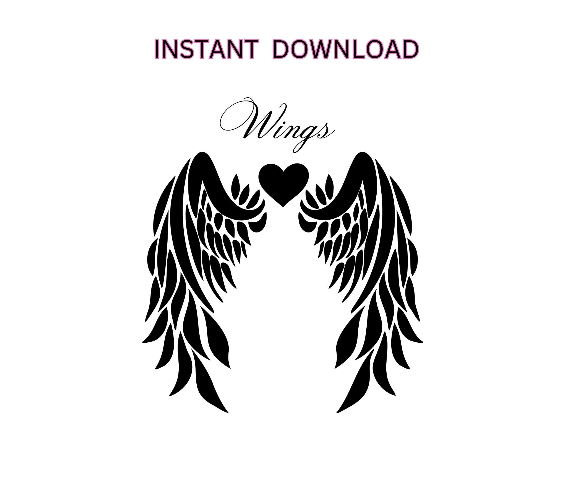 Angel Wings SVG, Digital Download, Feathers PNG, Transparent Vector ...