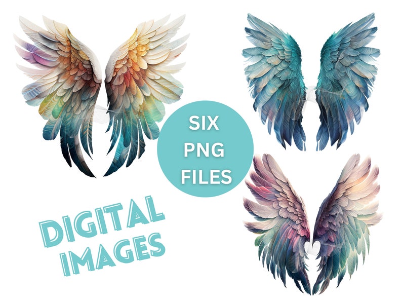 Angel Wings Clip Art, Angel Wings Bundle, Angel Wings PNG, Halo Clipart ...