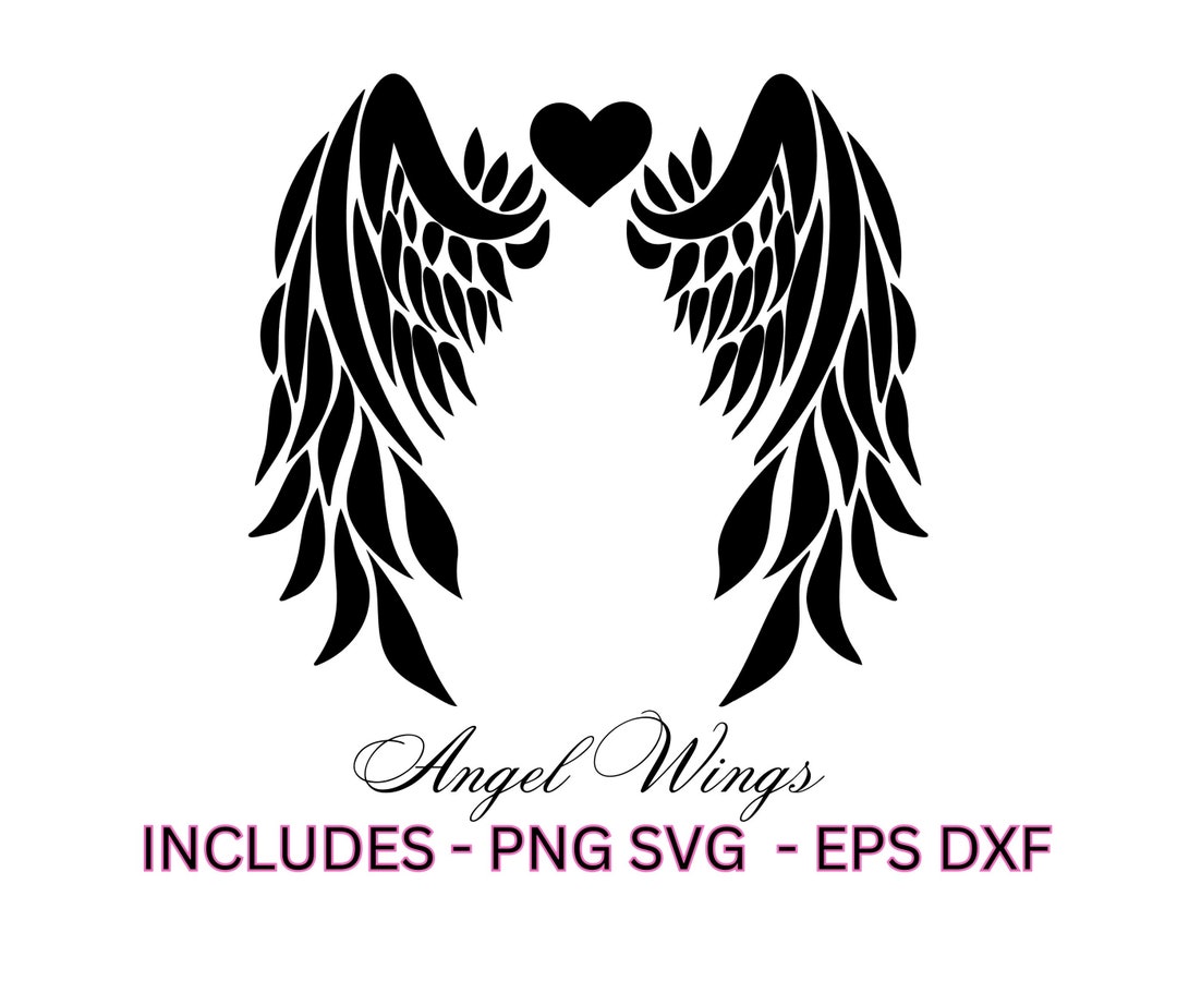 Angel Wings SVG, Digital Download, Feathers PNG, Transparent Vector ...
