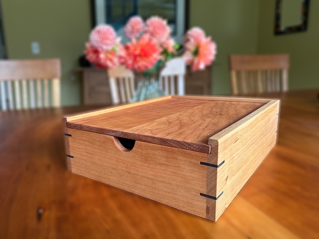 Cherry Wood Keepsake Box With Sliding Lid, Personalized Gift, Large - Etsy
