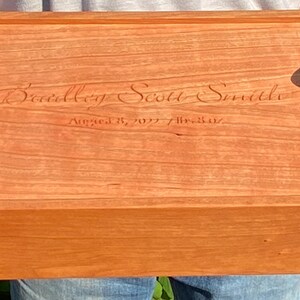 Cherry Wood Keepsake Box With Sliding Lid, Personalized Gift, Large - Etsy