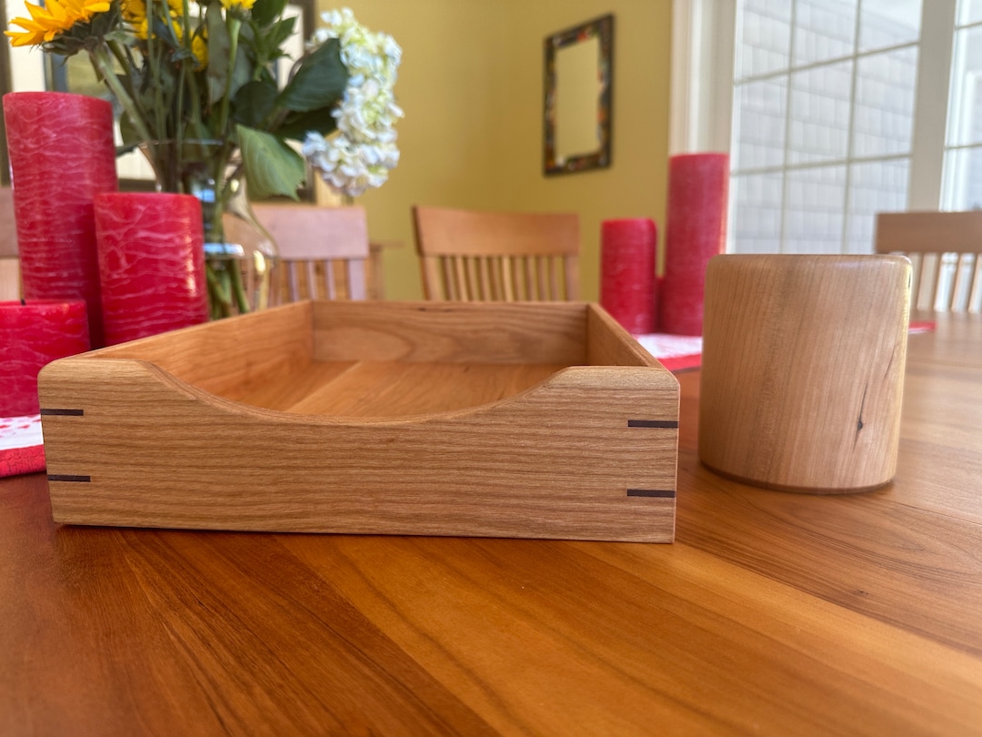 Desk Organizer Set Cherry Wood Letter Box With Cherry Pen Pot ,desk ...