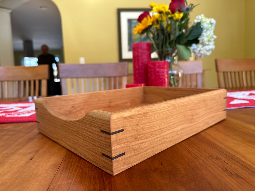 Cherry Wood Letter Box ,desk Organizer, Gift, Inbox, Handmade in Maine ...