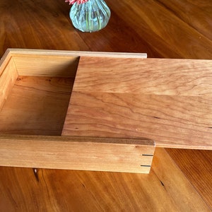 Cherry Wood Keepsake Box With Sliding Lid, Personalized Gift, Large - Etsy