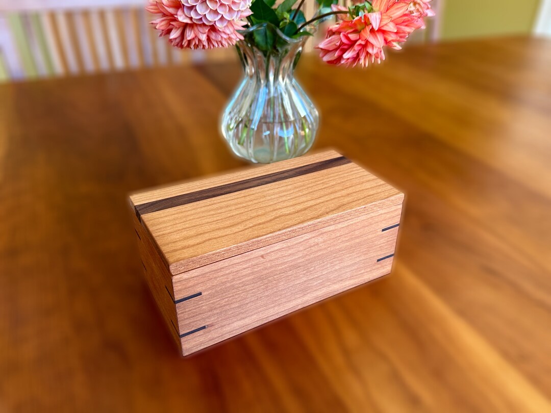 Handcrafted Small Cherry Wood Keepsake Box: Personalized Treasure Box ...