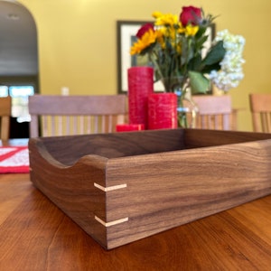 Walnut Wood Letter Box ,desk Organizer, Gift, Inbox, Handmade in Maine ...