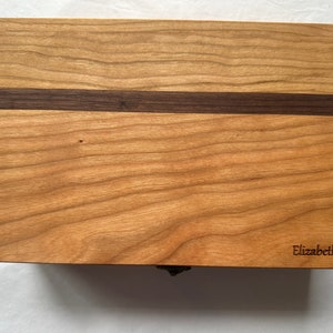 Cherry Wood Keepsake Box, Hinged Lid With Clasp, Personalized Gift ...