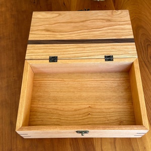 Cherry Wood Keepsake Box, Hinged Lid With Clasp, Personalized Gift ...
