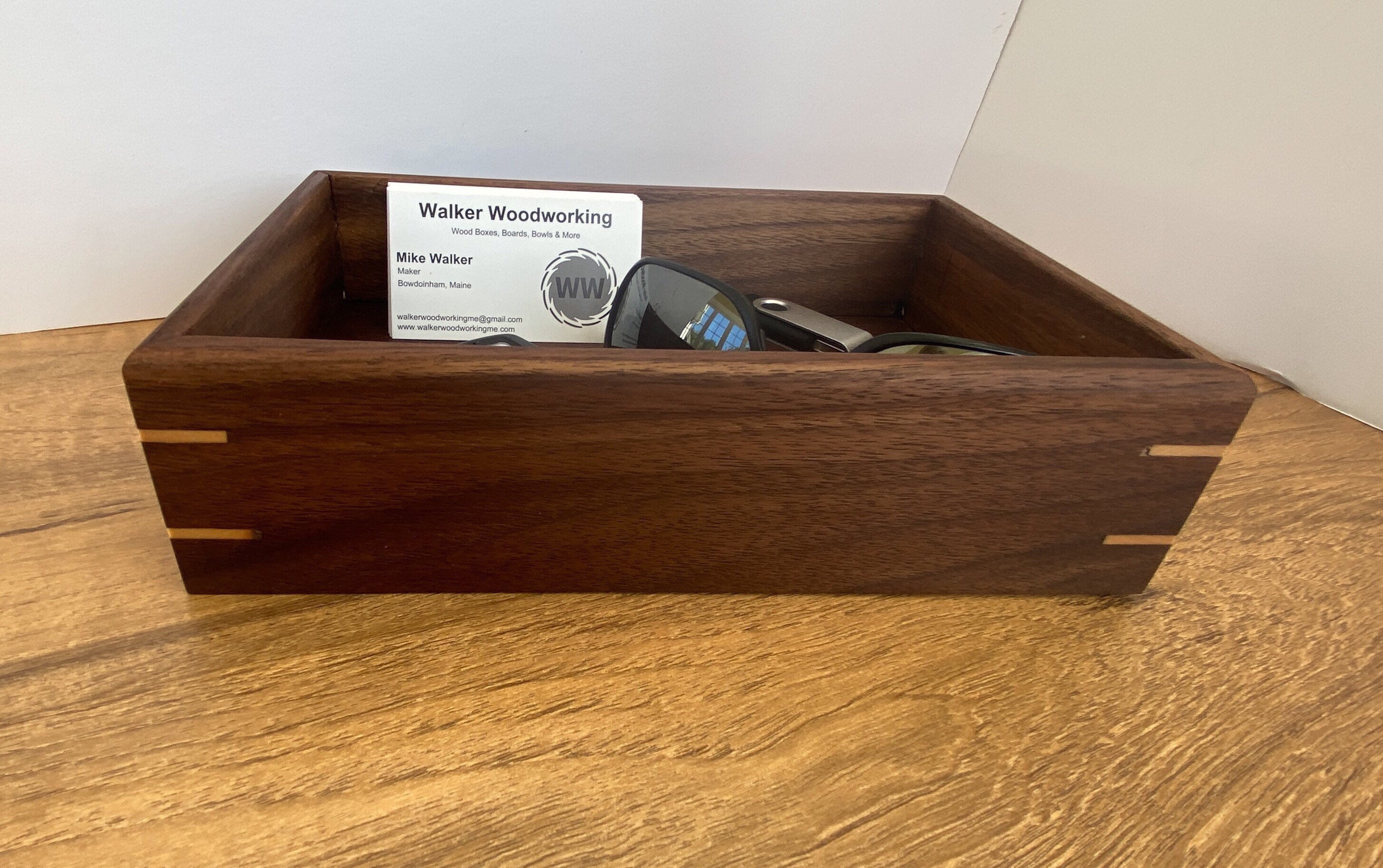 Walnut Wood Valet Box ,organizer, Gift, Handmade in Maine - Etsy