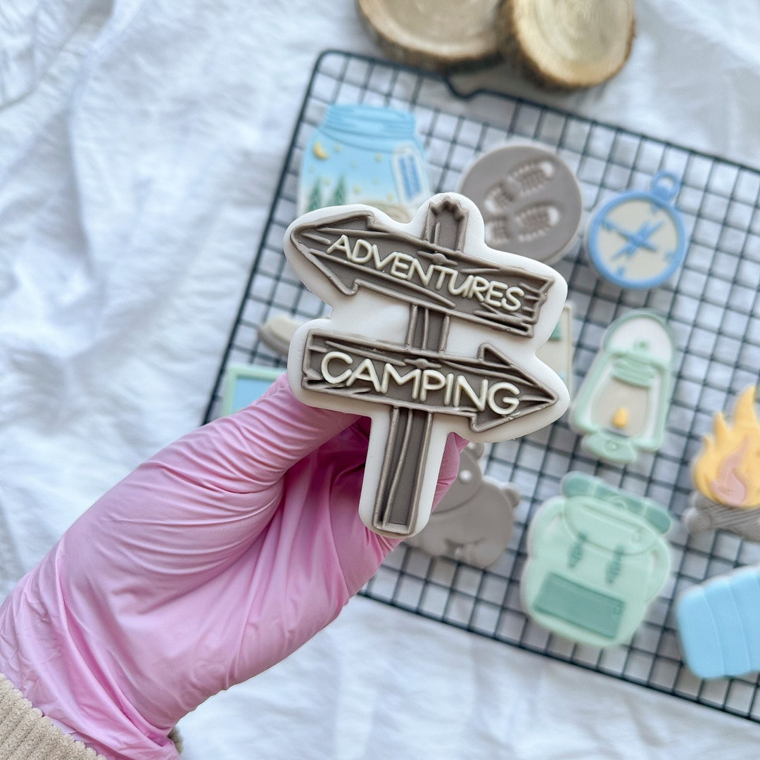 Signpost Camping Pop up Embosser Cookie Stamp Cookie Cutter - Etsy