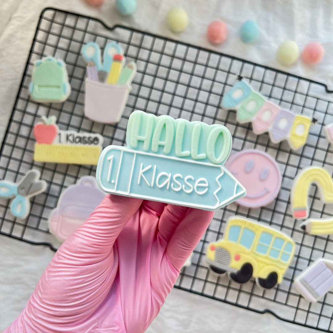Hello 1st Grade Cookie Embosser & Cutter Fondant Stamp First Day of ...