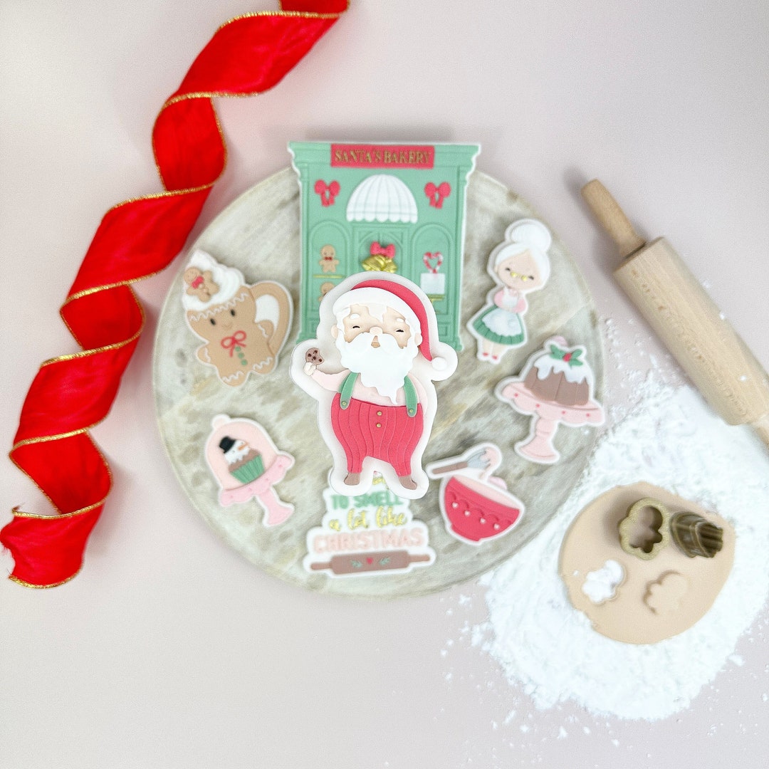 PLA Stamp Christmas Bakery Santa With Cookie Embosser Cookie Stamp With ...