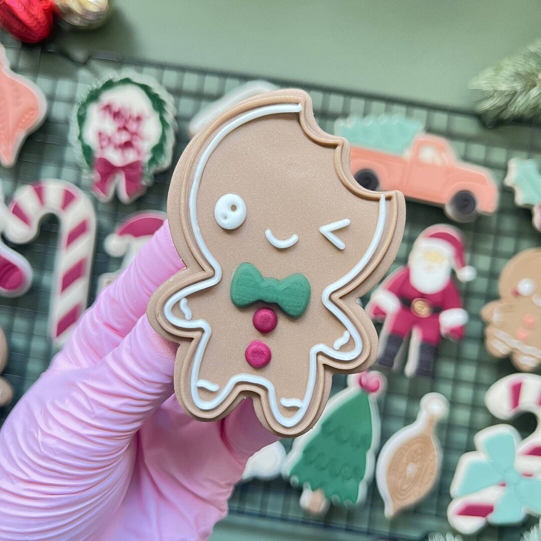Bitten off Gingerbread Menpop up Embosser Cookie Stamp With - Etsy Hong ...