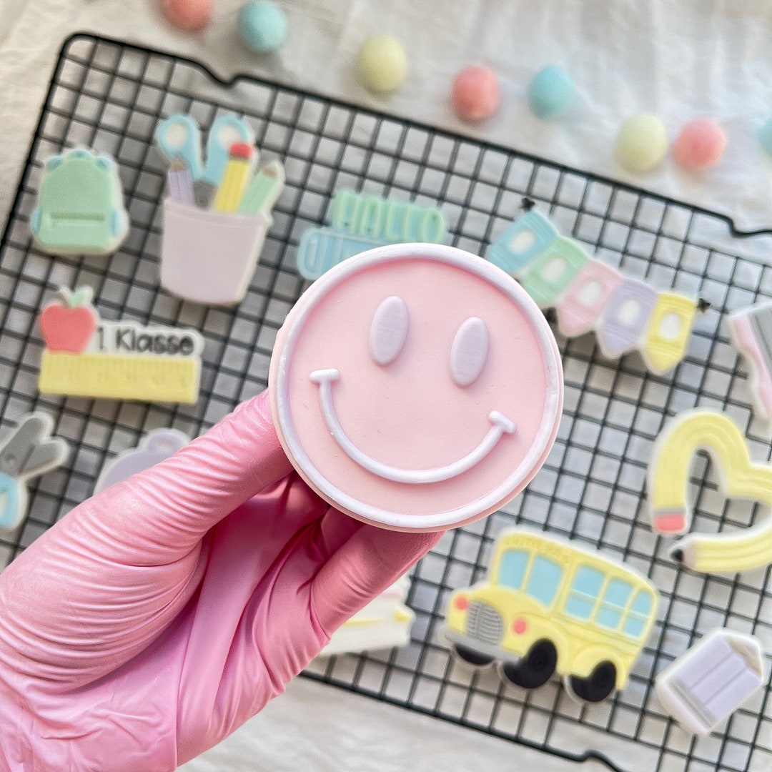 Smiley School Cookie Embosser & Cutter Fondant Stamp School Enrollment ...