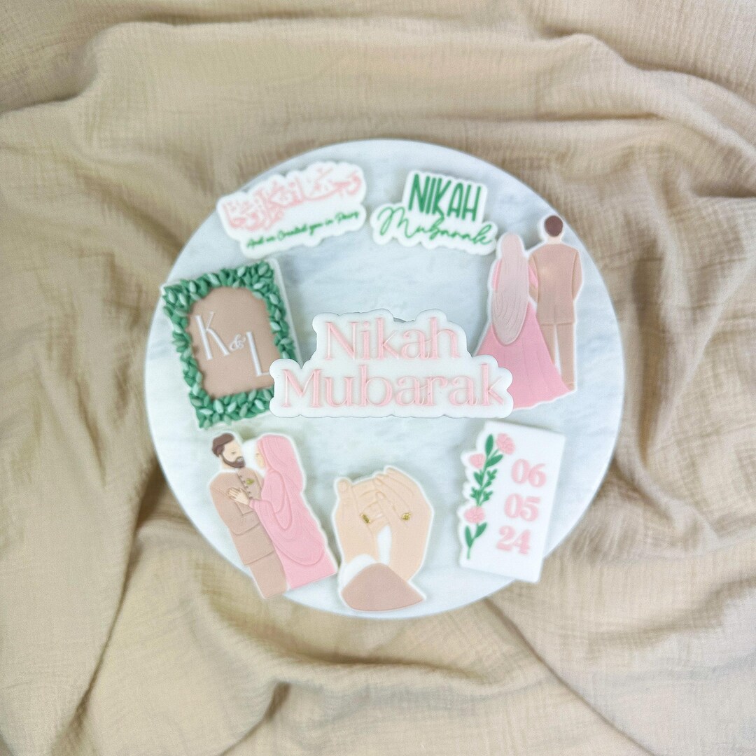 Nikah Mubarak Lettering Pop up Cookie Cutter & Embosser Stamp ...