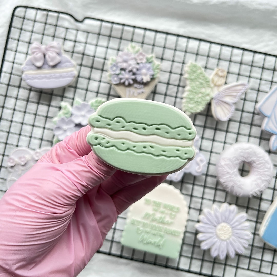 Macaron Cookie Embosser Cookie Stamp With Cutter - Etsy