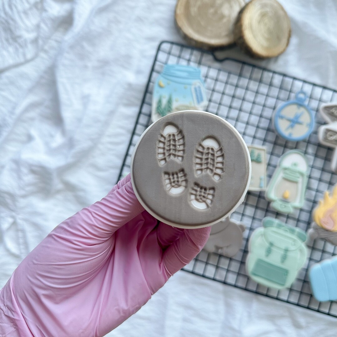 Footprint Hiking Boots Pop up Embosser Cookie Stamp Cookie Cutter - Etsy